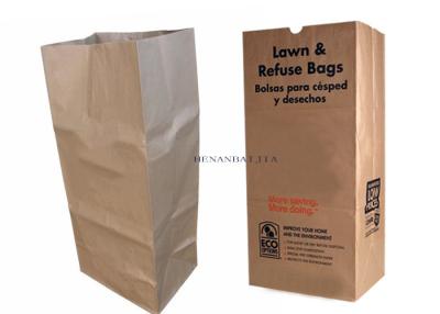 China 25Kg Lawn Paper Bags Heavy Duty Lawn Refuse Multiwall Kraft Paper Bag for sale