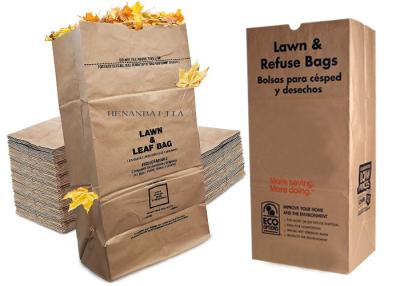 China Large Biodegradable Lawn Leaf Paper Bags for sale