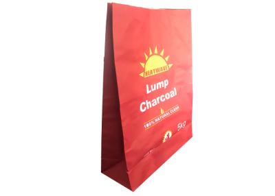 China Sewn Open Multiwall Kraft Paper Bags Capacity Barbecue 5kg Charcoal Bags for sale