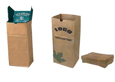 China Lawn Refuse Multiwall Kraft Lawn Square Bottom Paper Bag 300mm 400mm 900mm for sale