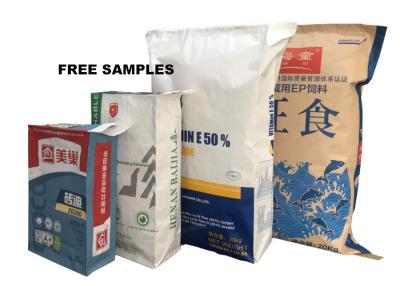 China Industry Woven Composite Kraft Paper Bag Recyclable Waterproof 15kg 25kg 3ply for sale