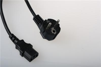 China Fully Molded Ergonomic Design European Power Cord For Notebook Computers for sale