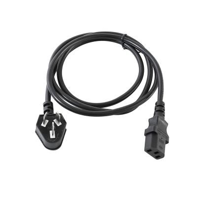 China Custom Length Black European Power Cord PVC Copper Material With Durability for sale