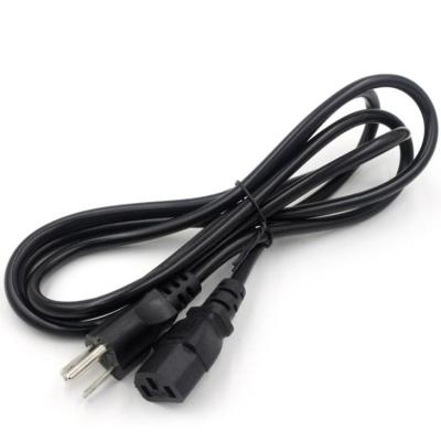 China North American Monitor Power Cord , Black Three Prong Extension Cord for sale