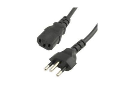 China Brazil Style Power Extension Cord Custom Length For Laptop Computer for sale