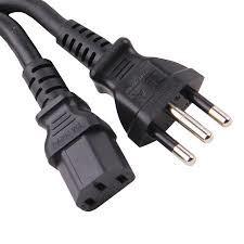 China Home Application C13 PVC Brazil Black Power Cord With EU 3 Pin Plug for sale