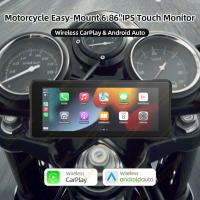 China 6.86inch Motorcycle Portable GPS Navigation Device Touch Screen Supports Radio Function Dashboard Wireless CARPLAY Android AUTO for sale