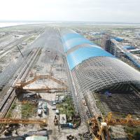 China Stability Q235 Steel Space Frames Structure Building 100-300m For Coal Storage for sale