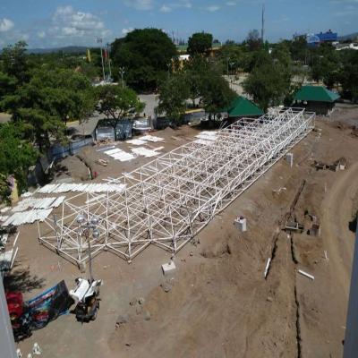 China Q355 Steel Space Frames 0.5mm 0.9mm Construction Steel Structure Roofing for sale