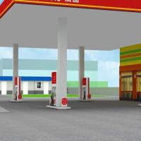China Q345 Prefabricated Gas Station Canopy Steel Structure EPS Roof for sale