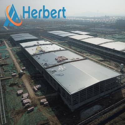China Q235B Prefab Steel Warehouse Roof Structure Building Rockwool for sale