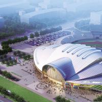 China S355JR Curved Roof Stadium Steel Structure Irregular Welding for sale