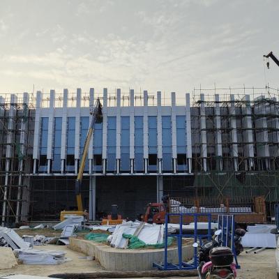 China Q355B Glass Aluminium Curtain Wall Construction 0.36mm-0.6mm Customized for sale