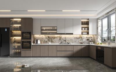 China Modern Kitchen Cabinet with Customized Color Soft Close and 16mm Thick Carcase for Durable Storage for sale