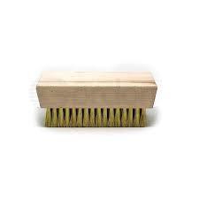 China Hardwood Handle Brass Brush 6 Inches Handle Length Stiff Bristles for Intensive Cleaning for sale