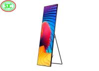 China P2.5 Indoor LED Poster Display 2000cd Brightness Floor Stand Advertising Screen for sale
