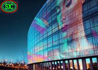 China P5 Glass Window RGB Transparent LED Screen 6000 nits Cree Chip 36864 Pixels for sale