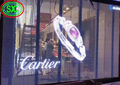China Aluminum Cabinet Transparent LED Screen 6.2kg SMD2121 for Retail Display for sale