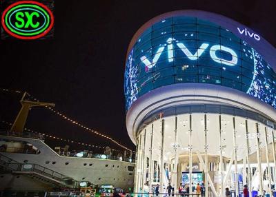 China P3.91 Transparent Full Color LED Screen 1500cd Sqm for Glass Curtain Walls for sale