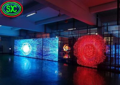 China Clear Transparent LED Display Screen Aluminum Cabinet 1000 Hours MTBF SMD2121 for sale