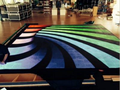 China P1.9 LED Dance Floor Module 250x250mm Full Color SMD Stage Floor 2800cd IP65 for sale