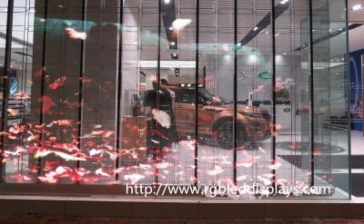 China Indoor Outdoor Transparent LED Screen P3.91-7.82mm 4500CD Brightness CE ROHS FCC for sale