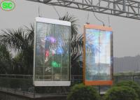 China P10 Outdoor transparent led curtain screen for Window , 75% Transparency for sale