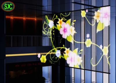 China 10.42mm Transparent LED Screen Digital Signage 1000x1000mm 80% Transparency for Shop Window for sale