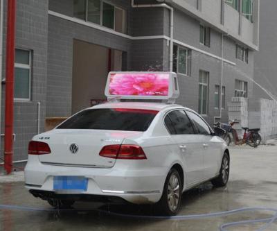 China P6.67 outdoor taxi roof led display Brightness 1800mcd 3G WIFI RGB die cast auminum led car rear window digital display for sale