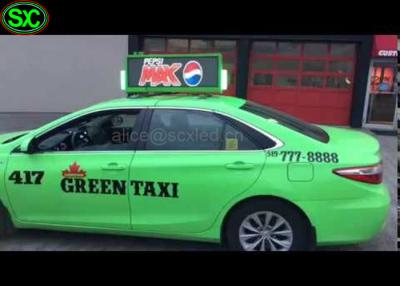 China P6 IP65 Waterproof Car Roof LED Display 192×64 Resolution Double-Sided Taxi Sign with 8000cd/m² Brightness for sale