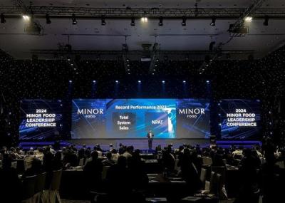 China Mall Rental Screen Suspended LED Stage Backdrop COB P2 HD 128*64 Resolution for sale