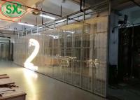 China Indoor Full Color Transparent LED Screen G3.91-7.82 500x1000mm Energy Saving 32768 Dots for sale