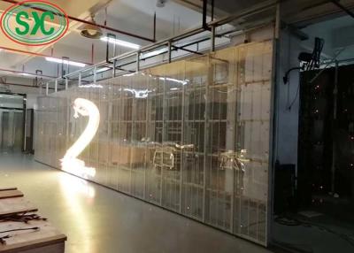 China Indoor Full Color Transparent LED Screen G3.91-7.82 500x1000mm Energy Saving 32768 Dots for sale