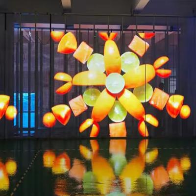 China Transparent LED Screen G3.91-7.82 Module Weight 0.2KG/PC SMD2121 Aluminum Cabinet for sale