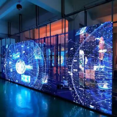 China P3.91 Transparent LED Screen 2000cd Brightness Outdoor Window Glass Display for sale