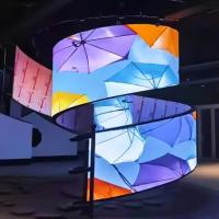 China Indoor 360 Degree Full Color Column Sphere LED Display Screen P3.91 500mm Cabinet for sale