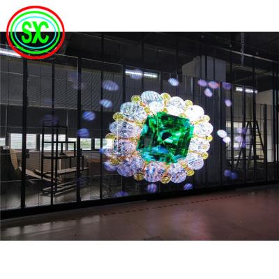 China Lightweight Transparent LED Screen G7.82-7.82 Aluminum Cabinet 0.2kg Module IP43 for sale
