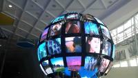 China Sphere LED Screen Module 320x160mm Front Service DC5V IP43 for Shopping Mall Events for sale