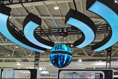 China Indoor 360 Degree Full Color Column Sphere LED Display Screen P3.91 500mm Cabinet for sale