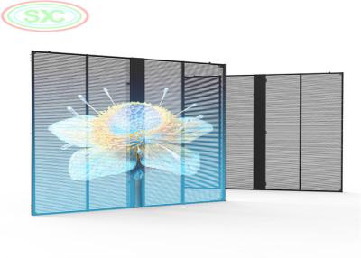 China Transparent RGB LED Display 10.4mm Pitch 5000cd Brightness for Glass Wall Advertising for sale