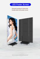 China Indoor P2.5 Full Color Mirror Fold Three Led Display Wireless USB 4G Smart Control Poster for sale