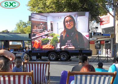 China P10 Outdoor Mobile Trailer LED Display Screen 3 in 1 RGB 5500cd Brightness for Rolling Advertising for sale