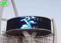 China SMD P10 Waterproof Curved Cylinder Curtain LED Display 360 Degree 320x160mm for sale