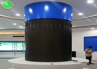 China P4 indoor fixed full color column led display , round digital clear led display for sale
