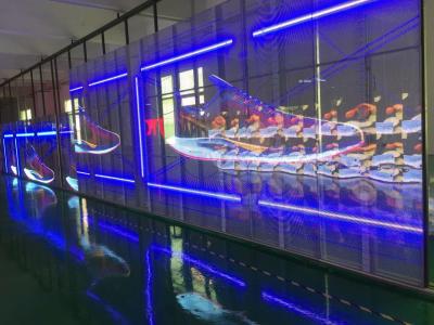 China Indoor P4 1R1G1B Transparent LED Drapery Display 62500 Dots/Sqm IP43 3 Year Warranty for sale