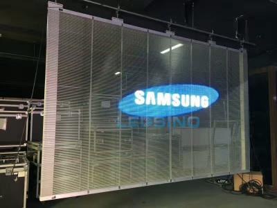 China P4mm Transparent LED Screen Billboard 2000cd Brightness Epistar Chip 3 Years Warranty for sale