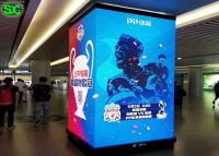 China 3d Indoor Full Color LED Display P2.5 Pillars 90 Degree Cubic Screen Stands for sale