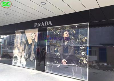 China TL8.93mm 79% Transparent LED Screen with 1/4 Scan Technology for Glass Building Advertising for sale