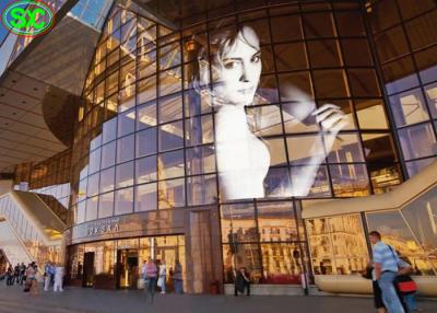 China P6.25 Outdoor Glass Advertising LED Display Screen - 70% Transparency, 5000cd/m² Brightness Transparent LED Curtain for sale
