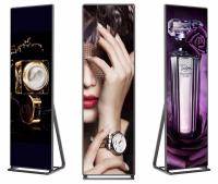 China Floor Standing LED Poster Display 6mm Pixel Pitch 2000cd Brightness Digital Signage Screen for sale